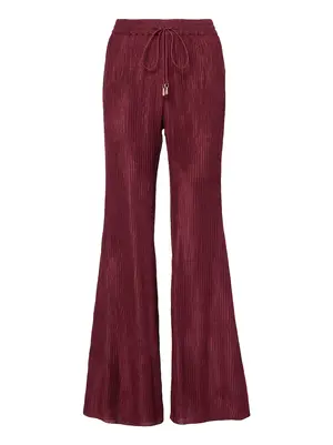 Gabriela Hearst Claude Silk Flared Pants - Burgundy