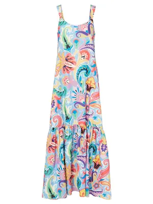 Etro Printed Cotton And Silk Maxi Dress - Multicoloured