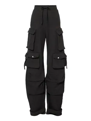Attico Cotton Fleece Cargo Pants - Black