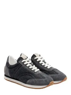 TOTEME Sport Suede-trimmed Sneakers - Grey
