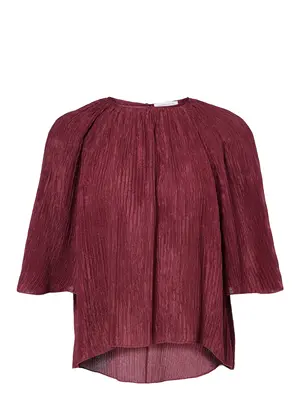 Gabriela Hearst Nula Silk Top - Burgundy