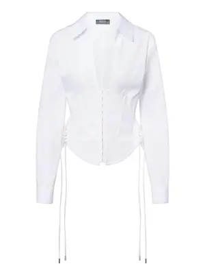 MUGLER Cotton-blend Bustier Top - White