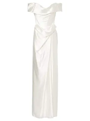VIVIENNE WESTWOOD Mabel Silk Satin Bustier Gown - White