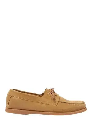 SAMAN AMEL Saman Amel City Moc Suede Boat Shoes Beige