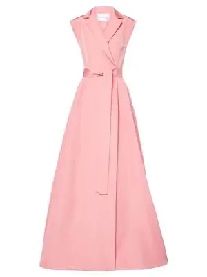 Carolina Herrera Belted Silk Gown - Red