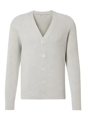 Brunello Cucinelli Knitted Cotton Cardigan - Grey