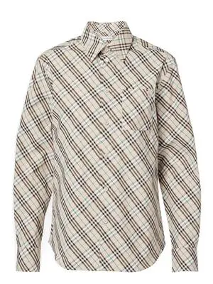 Burberry Check Cotton Shirt - Beige