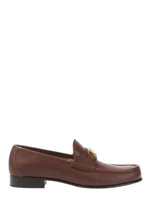 Valentino Garavani Vlogo Signature Leather Loafers - Brown