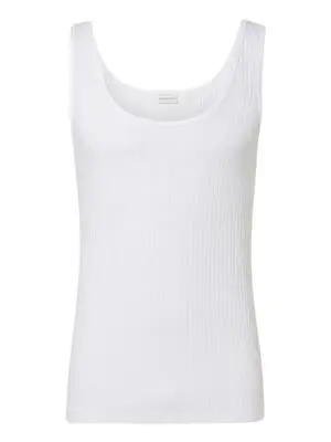 Dries Van Noten Ribbed-knit Tank Top - White