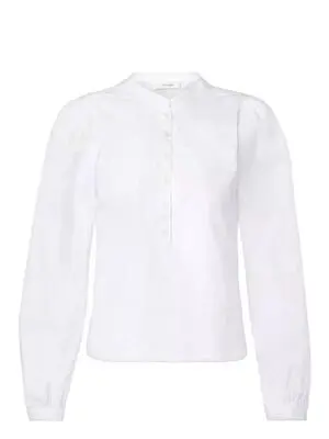 FRAME Puff-sleeve Cotton Blouse - White