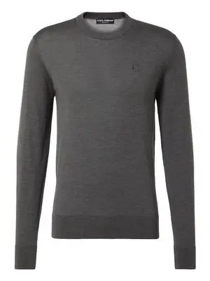 Dolce & Gabbana Logo Silk Sweater - Grey