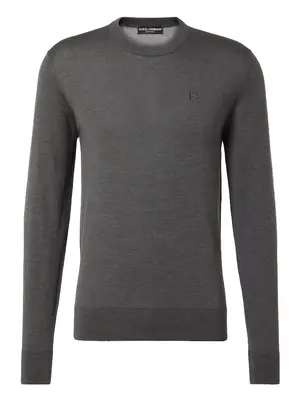 Dolce & Gabbana Logo Silk Sweater - Grey
