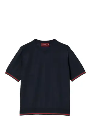 Gucci Cashmere Silk Knit Top - Blue