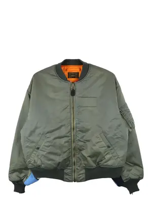 SAINT MXXXXXX Contrasting Sleeves Bomber Jacket - Green