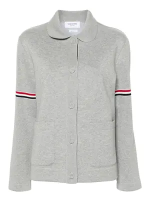Thom Browne Rwb-stripe Cotton Jacket - Grey