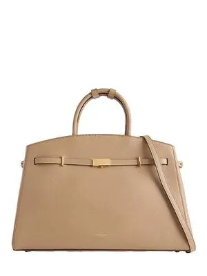 DEMELLIER Demellier The Hudson Leather Tote Bag Dark Sand