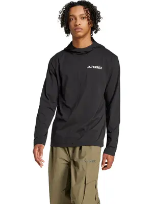 Adidas Terrex Multi Climacool Hooded Long Sleeve Top - Black