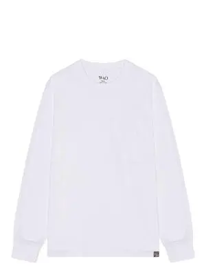 WAO The Long Sleeve Pocket Tee - White