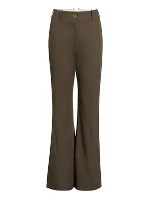Patou Gabardine Flared Trousers - Green