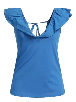 LIU •JO Top In Azure Cotton - Blue