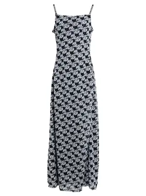 Karl Lagerfeld Printed Mesh Maxi Dress - Black