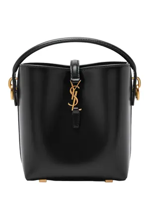 Saint Laurent Le 37 Mini Leather Bucket Bag - Black