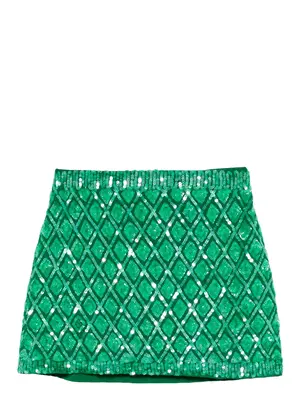 P.a.r.o.s.h Sequinned Mini Skirt - Green