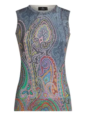 Etro Paisley-print Top - Blue