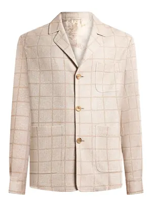 Etro Check Pattern Shirt Jacket - Neutrals