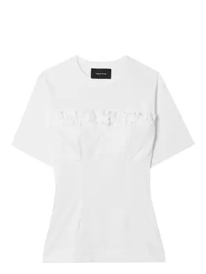 Simone Rocha Ruffled Cotton-jersey T-shirt - White