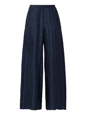16Arlington Mandrake Plissé-satin Wide-leg Pants - Blue