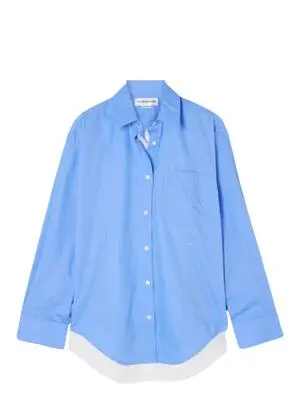 Victoria Beckham Layered Cotton-poplin Shirt - Blue