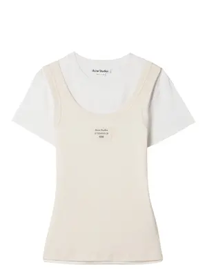 Acne Studios Layered Appliquéd T-shirt - White