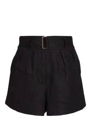 HEVRON HEVRON Linen Belted Shorts