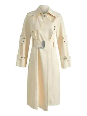 JENDUE Jendue Chaby Denim Trench Coat Ecru