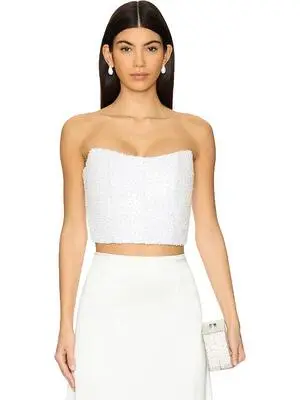 MARIANDREE GAITAN Embellished Pearl Top - White