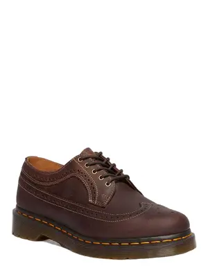 Dr. Martens 3989 Crazy Horse Leather Brogue Shoes - Brown