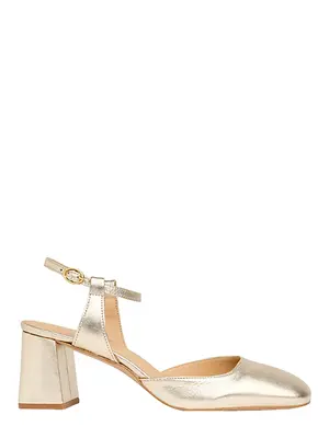 Whistles Ankle-strap Leather Heeled Shoes - Gold