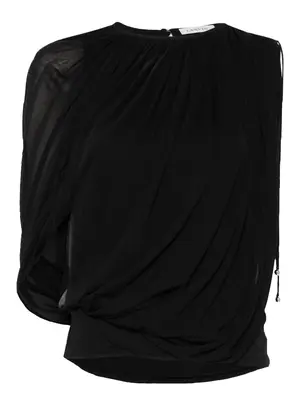 LANVIN Draped Jersey Top - Black