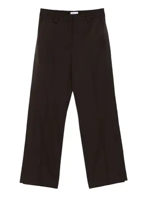 Off-White Virgin Wool Wide-leg Trousers - Brown