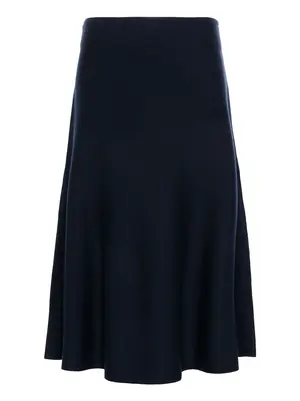 Khaite Peplum Hem Knit Skirt - 301 Navy Blue