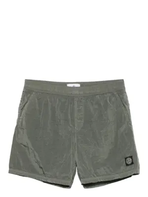 Stone Island Compass-motif Swim Shorts - Green