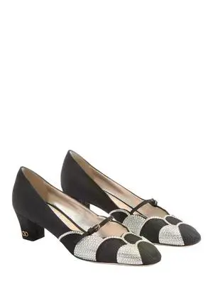 Valentino Garavani 45mm Bowow Embellished Pumps - Black