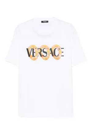 Versace Maxi Chain Logo-print T-shirt - White