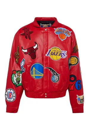 JEFF HAMILTON Jeff Hamilton NBA Collage Jacket Red