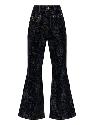 GANNI Flared Trousers - Blue
