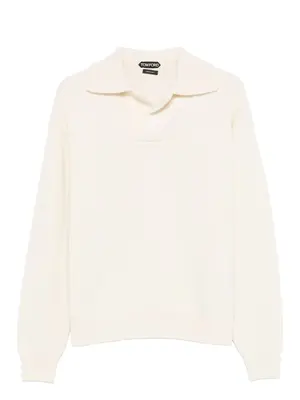 TOM FORD Knitted Polo Shirt - Neutrals