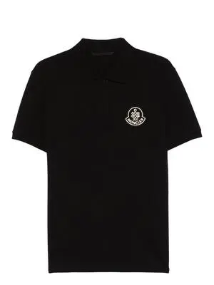Moncler Year Of The Snake-patch Polo Shirt - Black