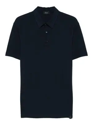 Brioni Piqué Cotton Polo Shirt - Blue