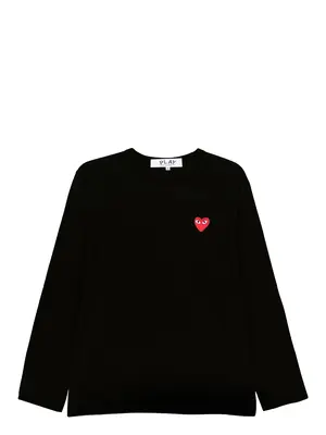 Play Comme Des Garcon Heart-patch T-shirt - Black